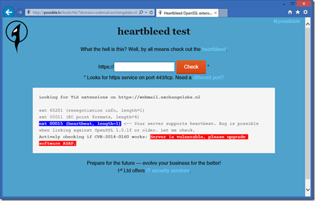 Heartbleed vulnerability, Exchange and load balancers | Jaap Wesselius