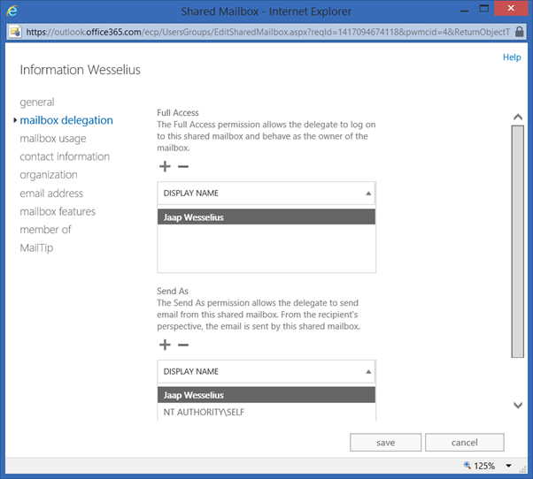 Shared Mailboxes in Office 365 | Jaap Wesselius