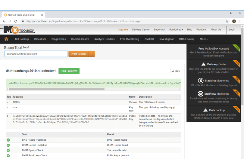 MXToolbox-DKIM | Jaap Wesselius