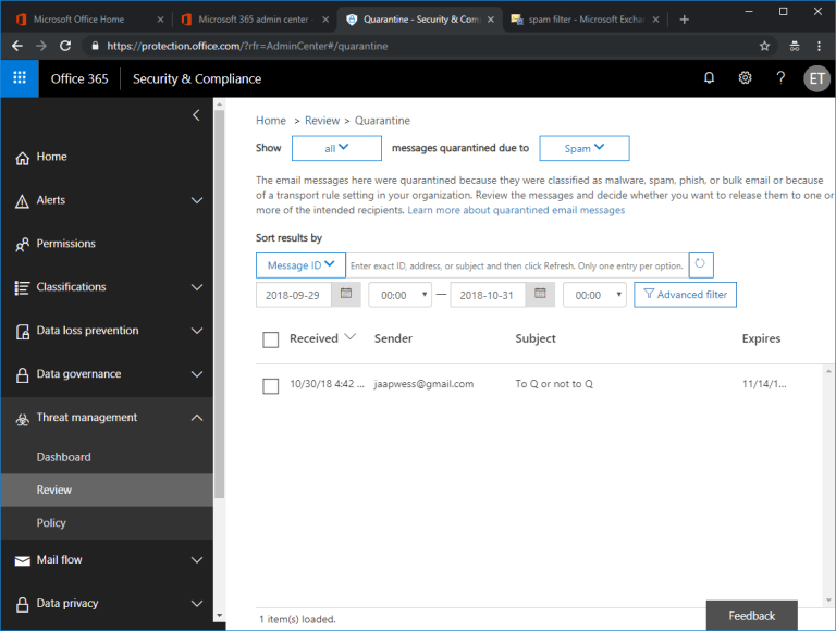 Configuring message hygiene in Exchange Online Protection | Jaap Wesselius