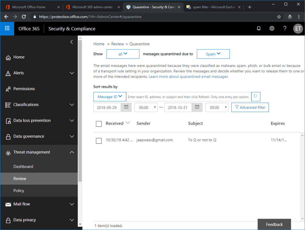 Configuring message hygiene in Exchange Online Protection | Jaap Wesselius