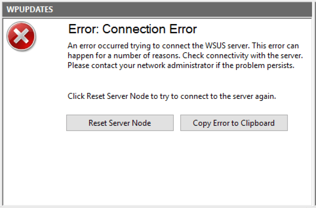 An error occurred trying to connect the WSUS server | Jaap Wesselius