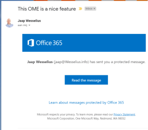Office 365 Message Encryption OME | Jaap Wesselius