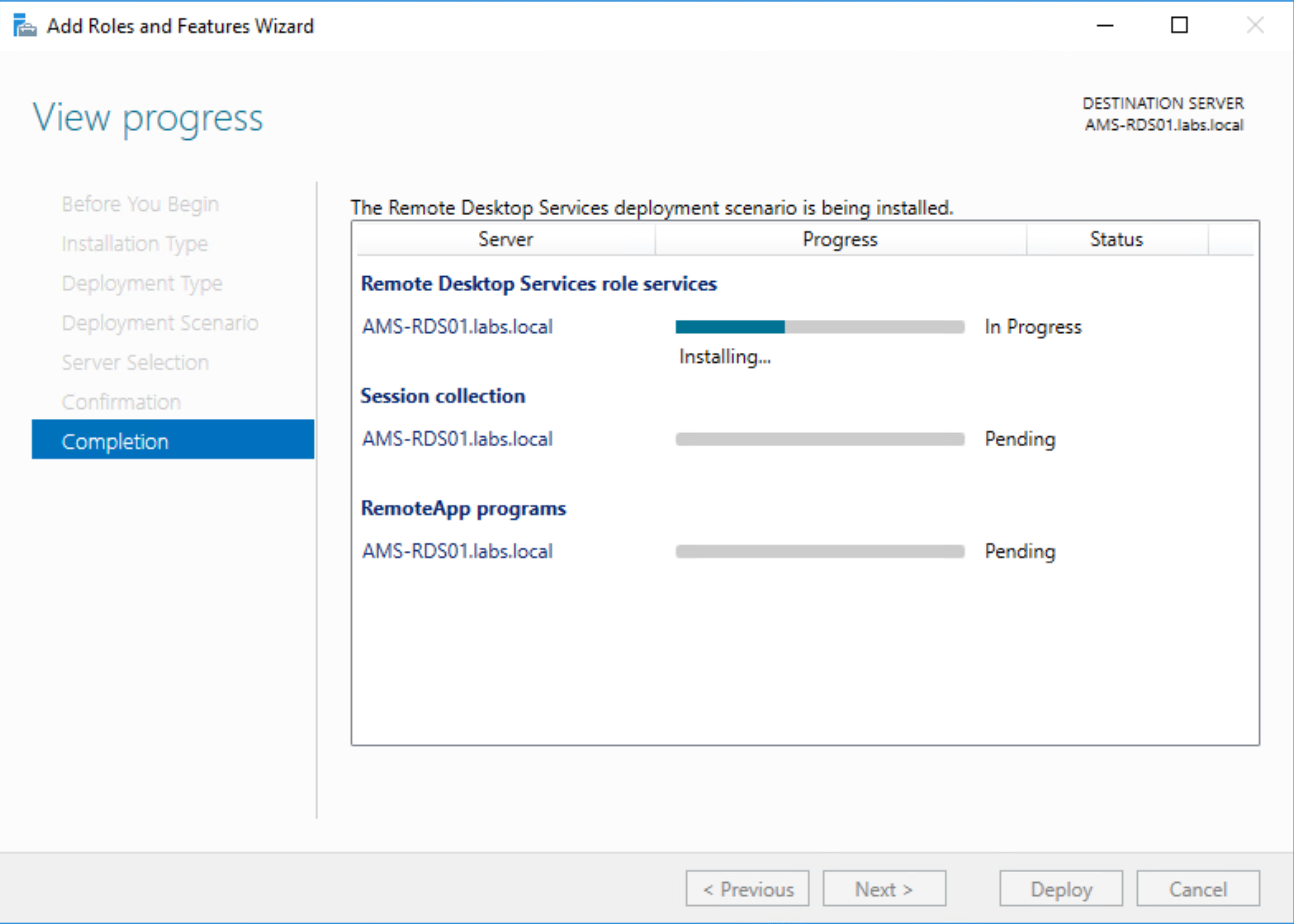 Remote Desktop Services View progress | Jaap Wesselius