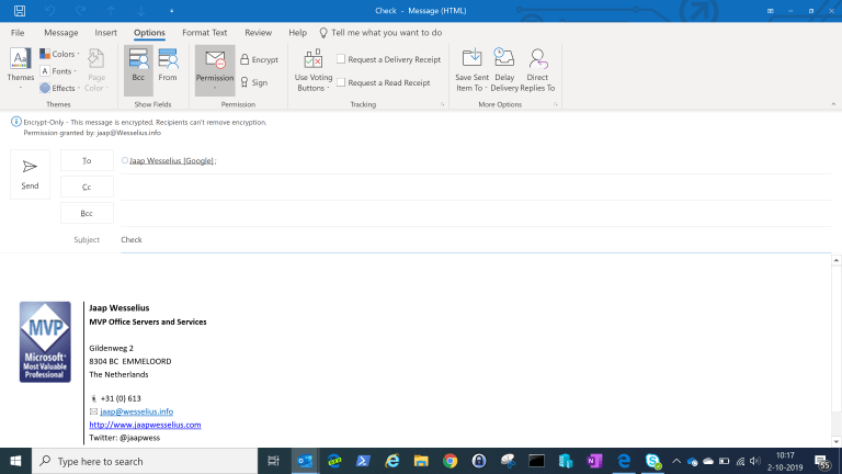 Office 365 Message Encryption OME | Jaap Wesselius