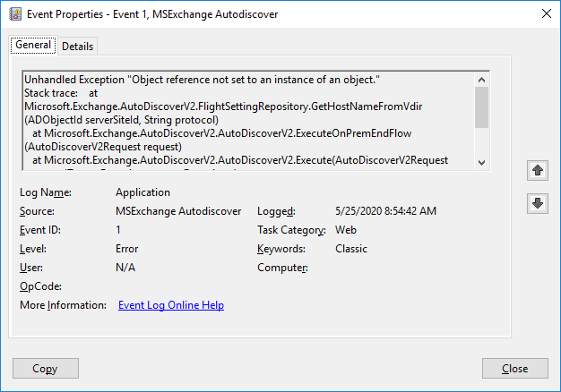 Event ID 1 MSExchange Autodiscover | Jaap Wesselius