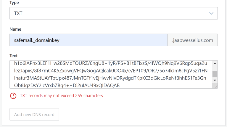 TXT records may not exceed 255 characters | Jaap Wesselius