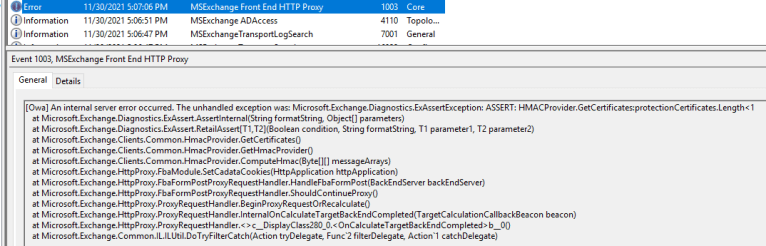 Exchange Server OWA and ECP not working | Jaap Wesselius